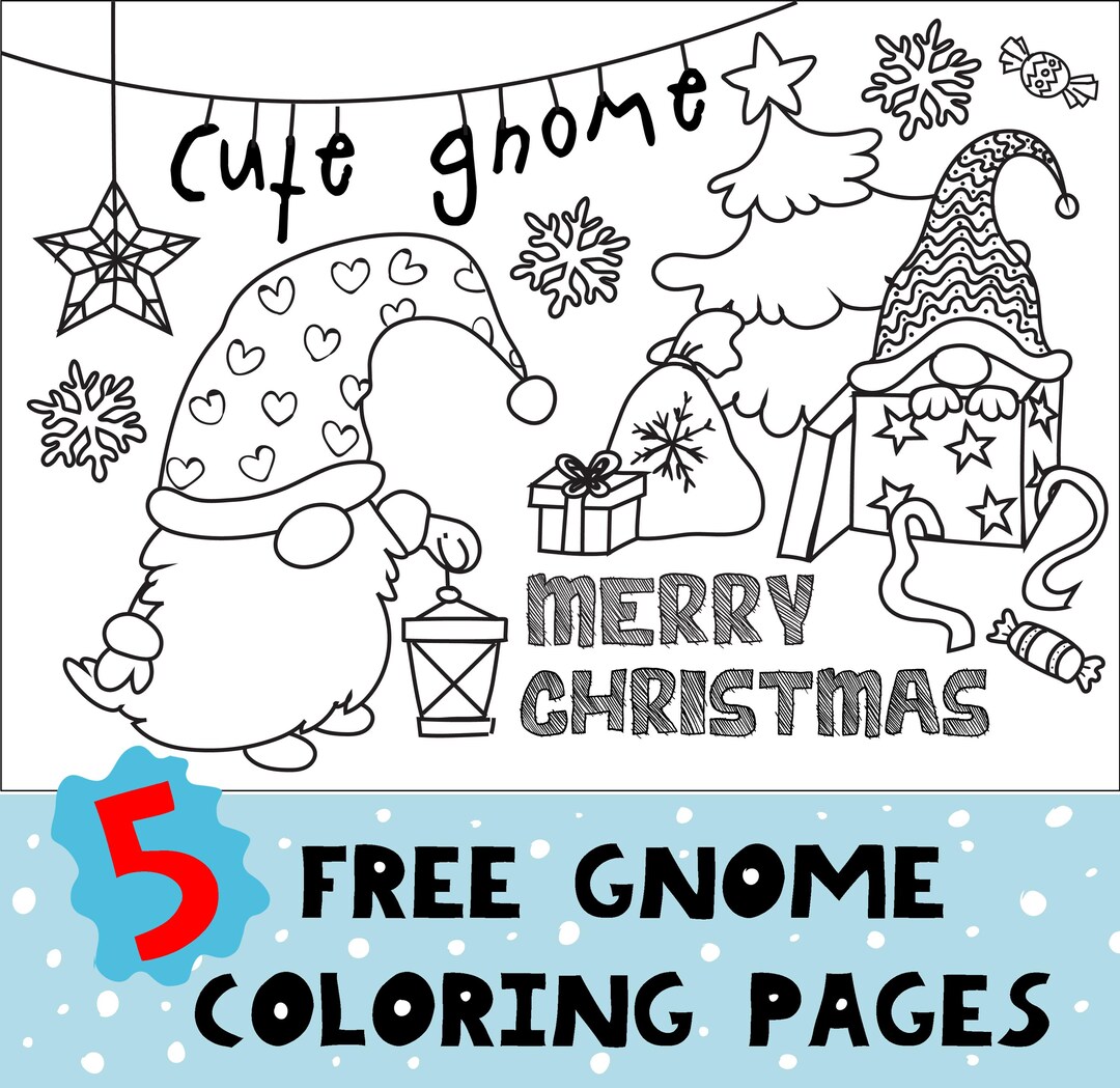 Christmas Gnomes Coloring Pages, Aesy Christmas Coloring Book for Kids ...