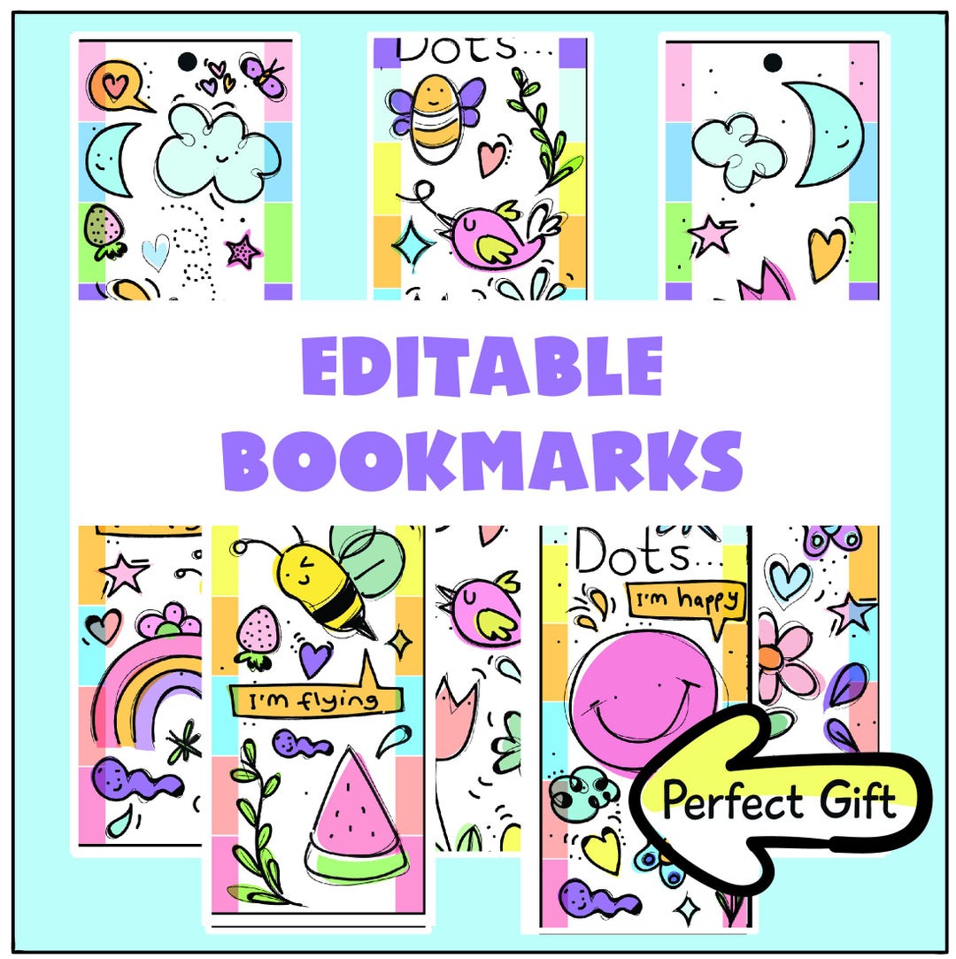 Editable Bookmarks, Affordable, Print as Many as You Need, Great Gift ...