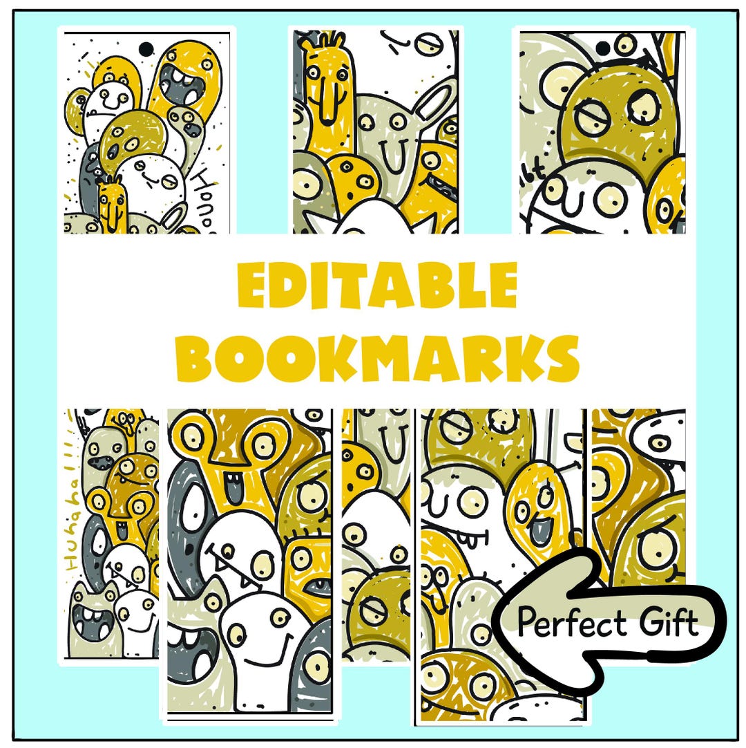 Monster Bookmark, Kids Printable Bookmarks, Christmas Gift for Readers ...