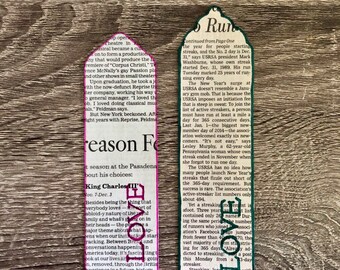Newspaper feather Bookmark | Etsy