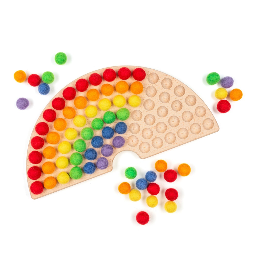 Montessori Rainbow Counting Board | Learning Frame Hundred Ten - Etsy