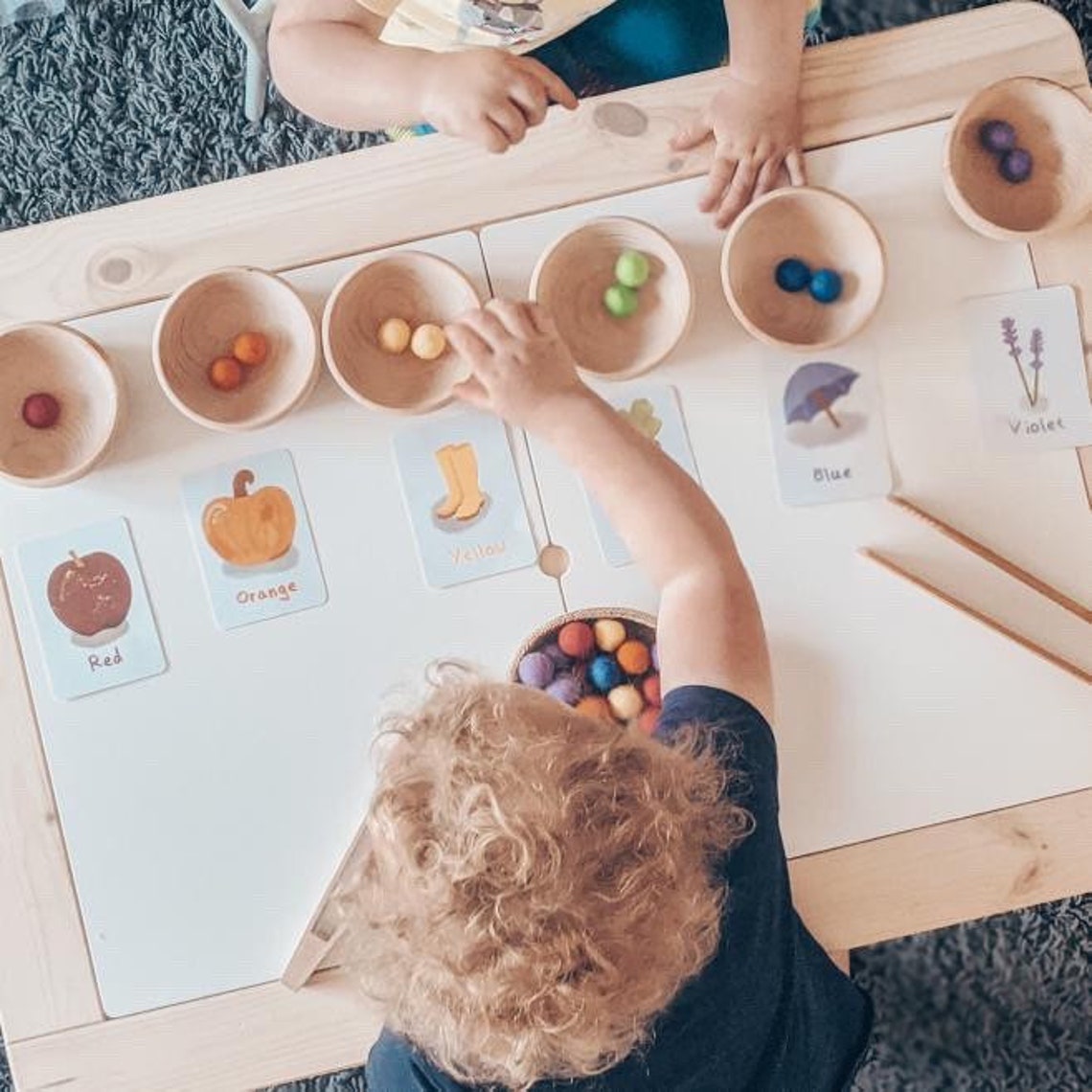 Rainbow Colours Sorting Set Montessori Learning Resource | Etsy