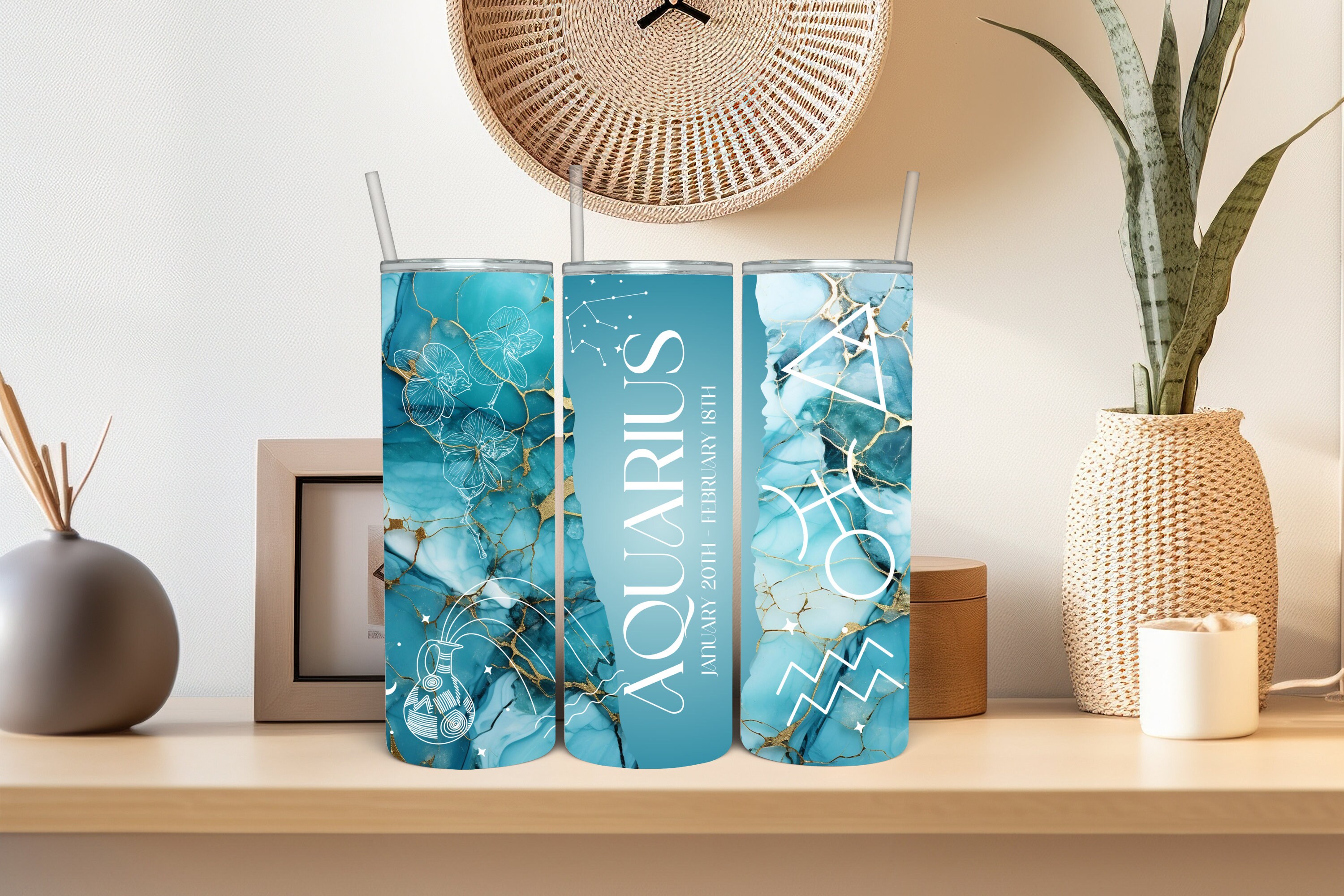 AQUARIUS Tumbler Wraps Bundle, 40oz Tumbler Designs Wrap, Retro ...
