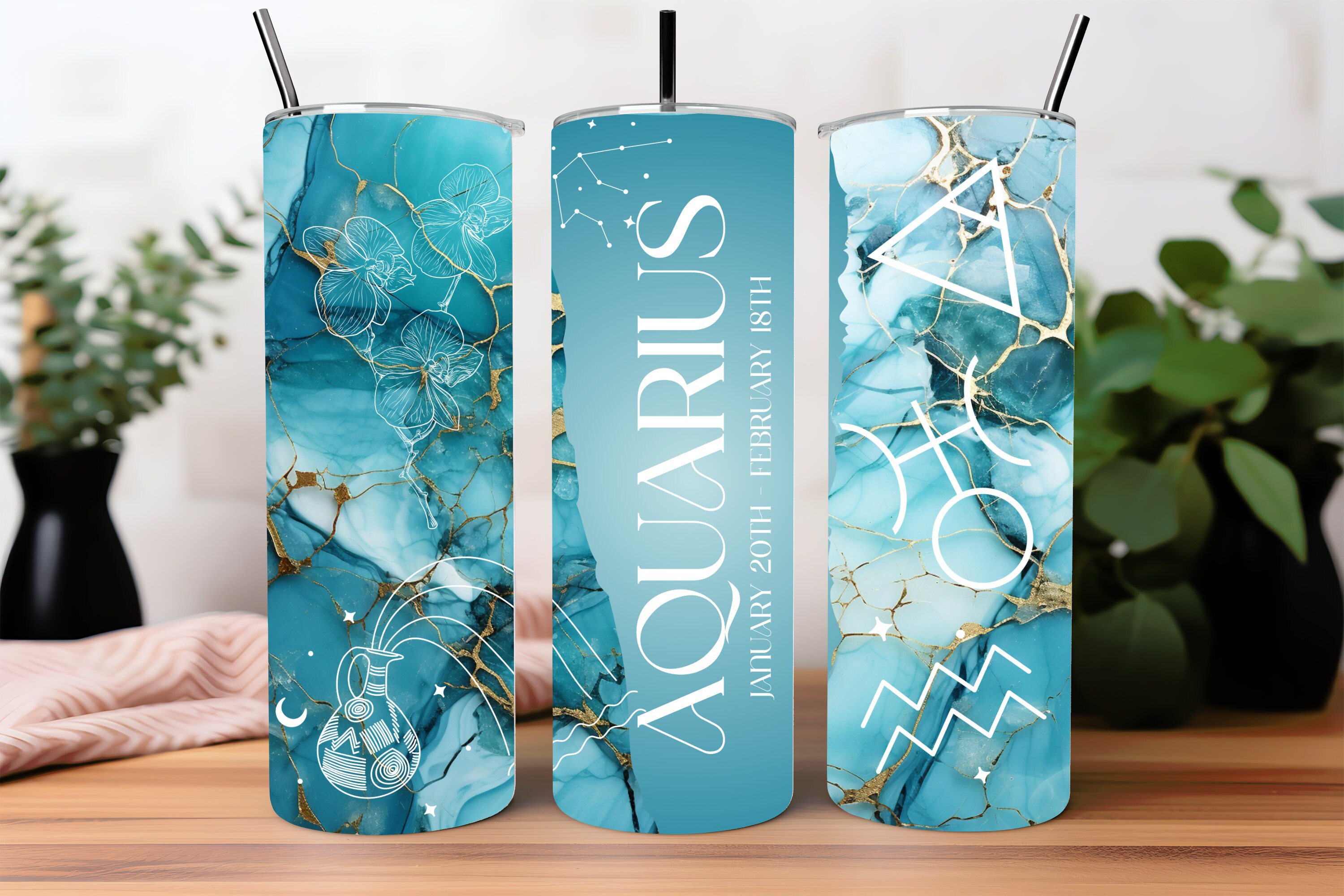 AQUARIUS Tumbler Wraps Bundle, 40oz Tumbler Designs Wrap, Retro ...