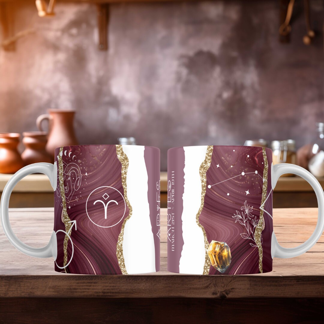 Aries Zodiac Mug Wrap PNG, Astrology Sign, Constellation, Zodiac Sign ...