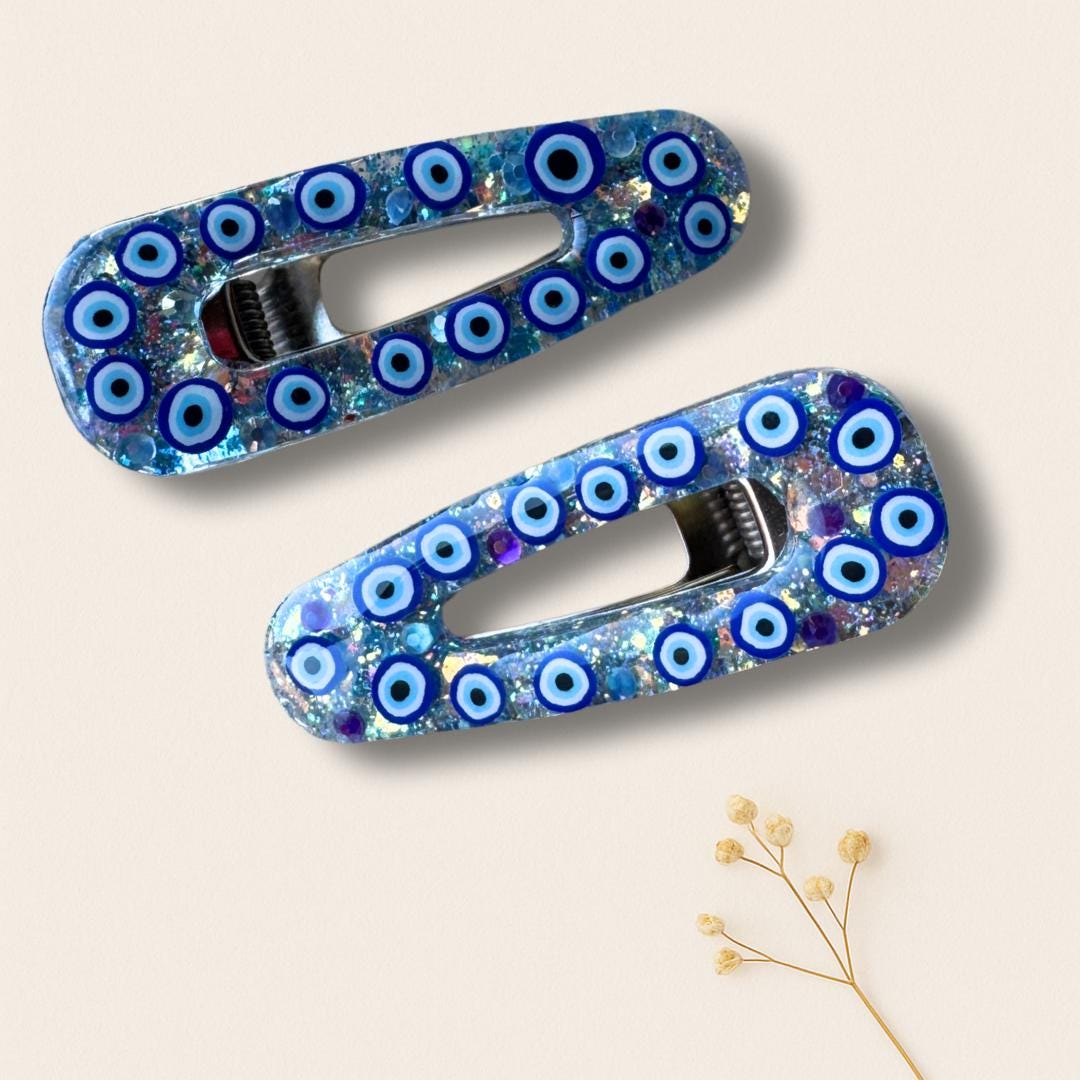 Evil Eye Hair Clips Evil Eye Gift for Her Hair Accessory Perfect for ...