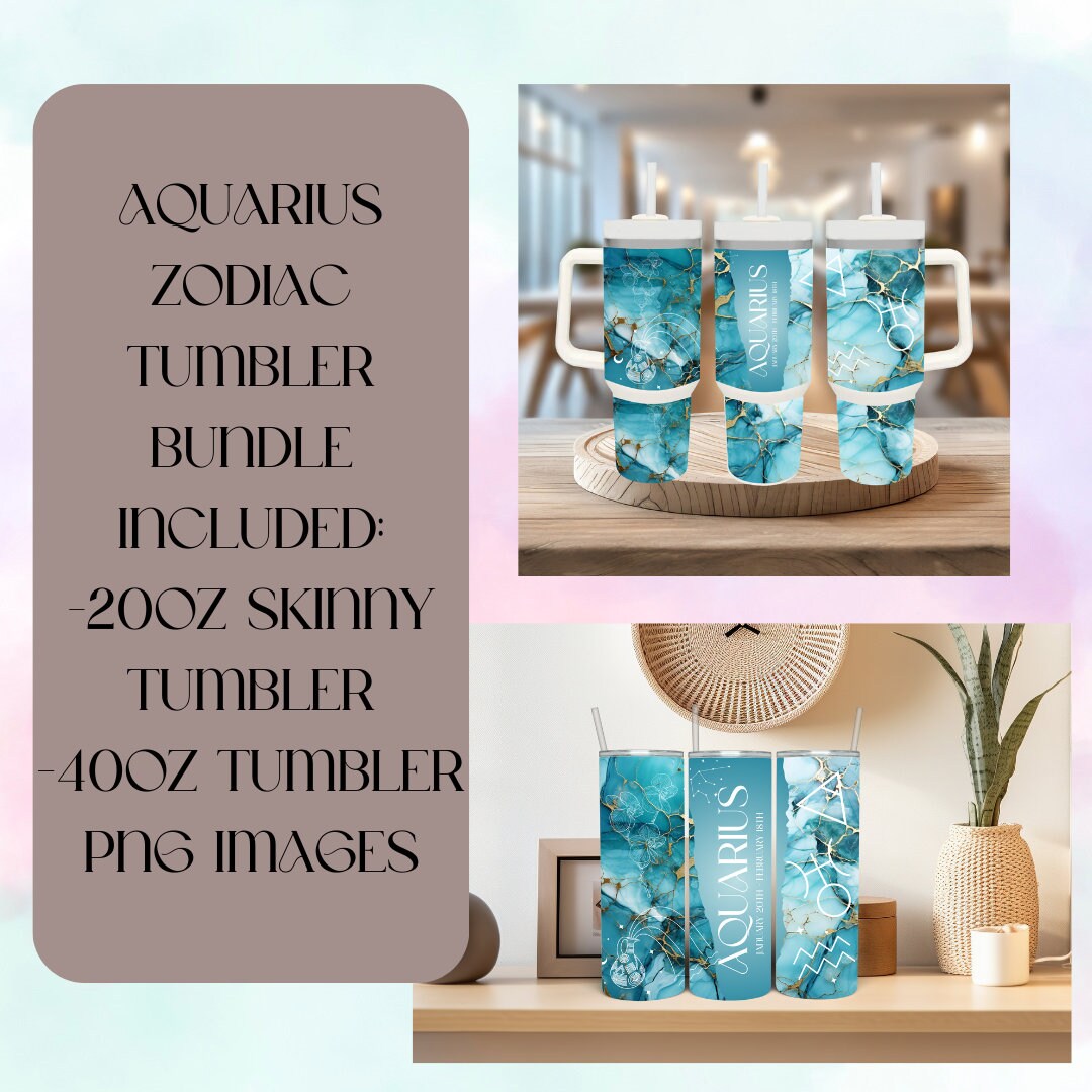 AQUARIUS Tumbler Wraps Bundle, 40oz Tumbler Designs Wrap, Retro ...
