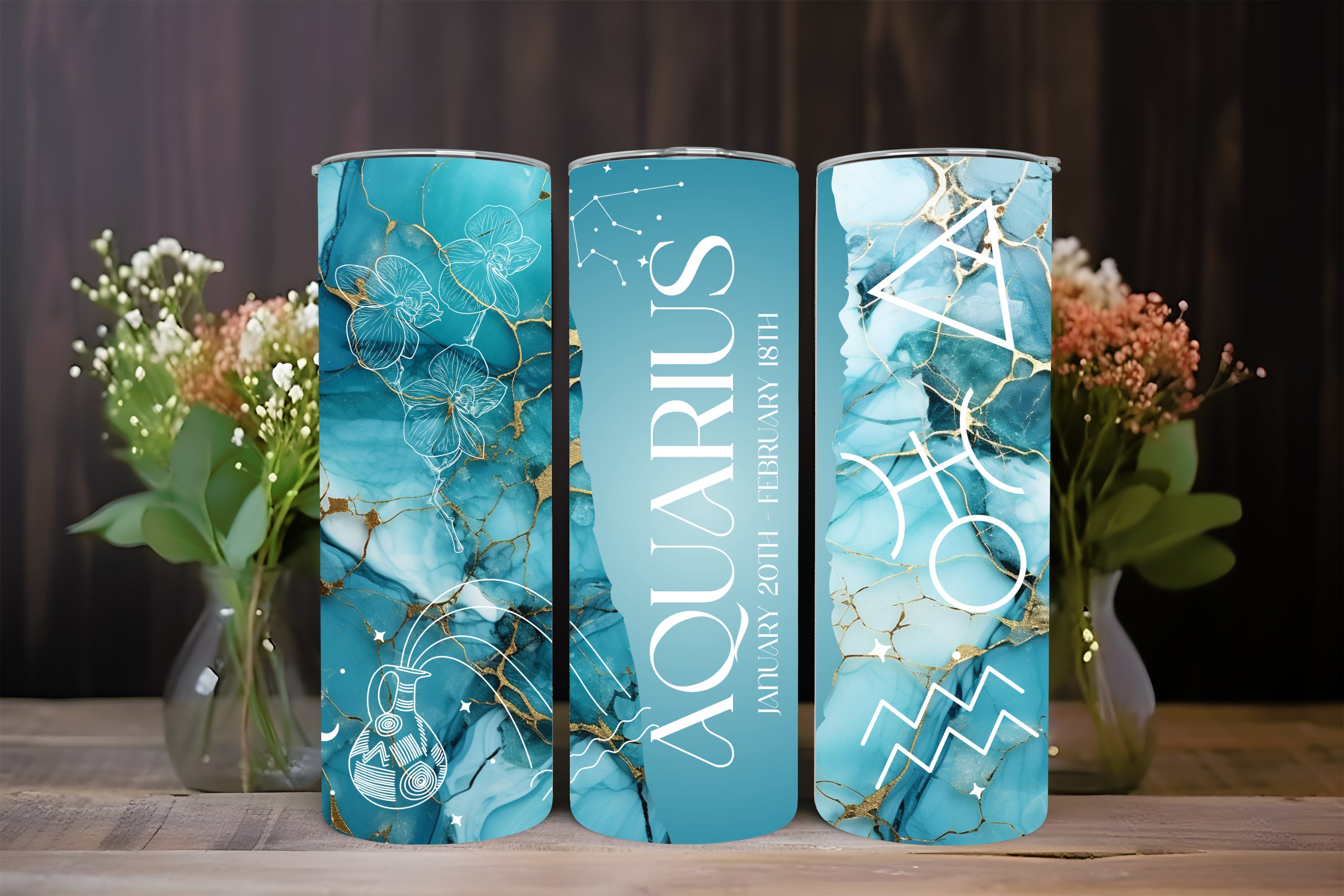 AQUARIUS Tumbler Wraps Bundle, 40oz Tumbler Designs Wrap, Retro ...