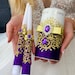 Unity Candle Set of 3 Purple and Gold Wedding, Personalized Candle ...