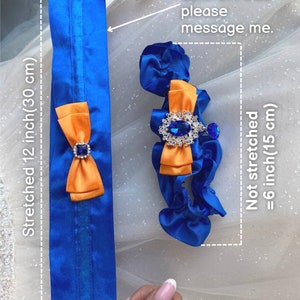 Garter Set Set of 2 Royal Blue and Orange Wedding, Bridal Garter Royal ...