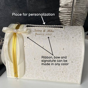 Card Box Ivory Wedding, Personalized Box, Wedding Box Ivory Wedding ...
