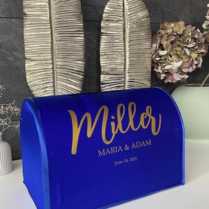 Card Box for Wedding Royal Blue, Personalized, Wedding Card Box Royal ...