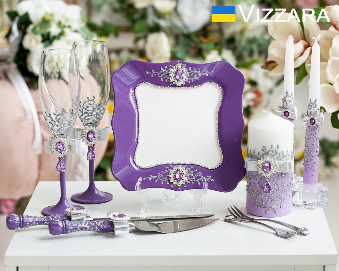 Plates for Wedding Lavender and Silver Weddings Personalized Weddings ...