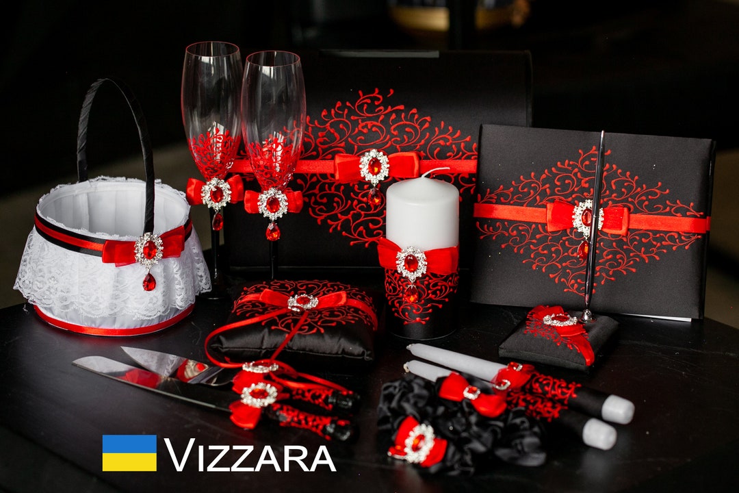 Black and Red Wedding, Personalized, Ring Bearer Pillow, Champagne ...