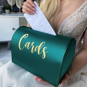 Card Box for Wedding Emerald Green Wedding, Wedding Card Box Emerald ...