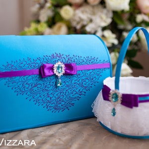 Unity Candles Set of 3 Turquoise and Purple Weddings Personalized ...