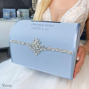 Card Box Wedding Dusty Blue Wedding, Personalized, Wedding Card Box ...