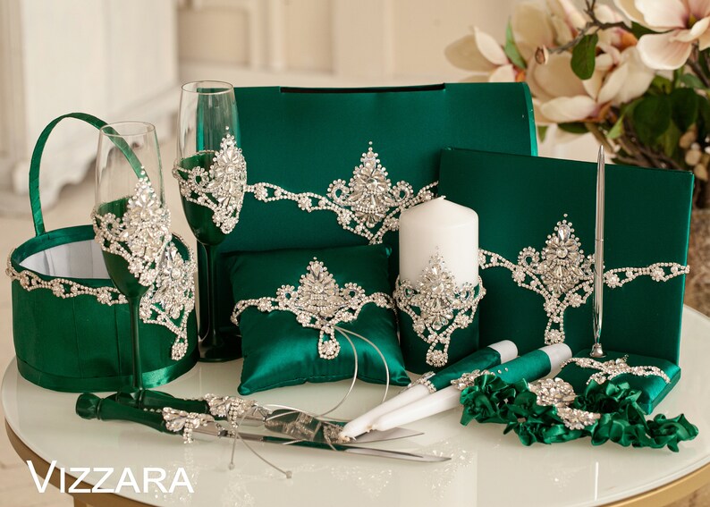 Wedding Card Box Emerald Green Wedding Personalized Wedding Gift Boxes ...