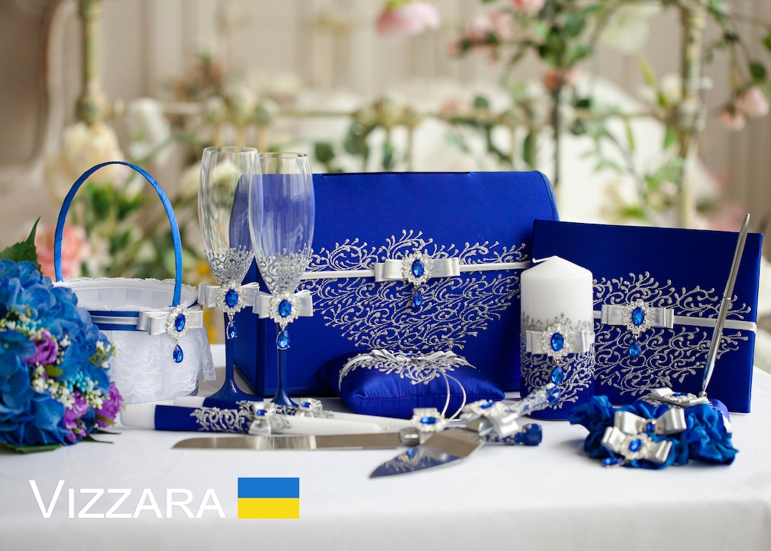 Royal Blue and Silver Wedding, Set Wedding Royal Blue, Champagne ...