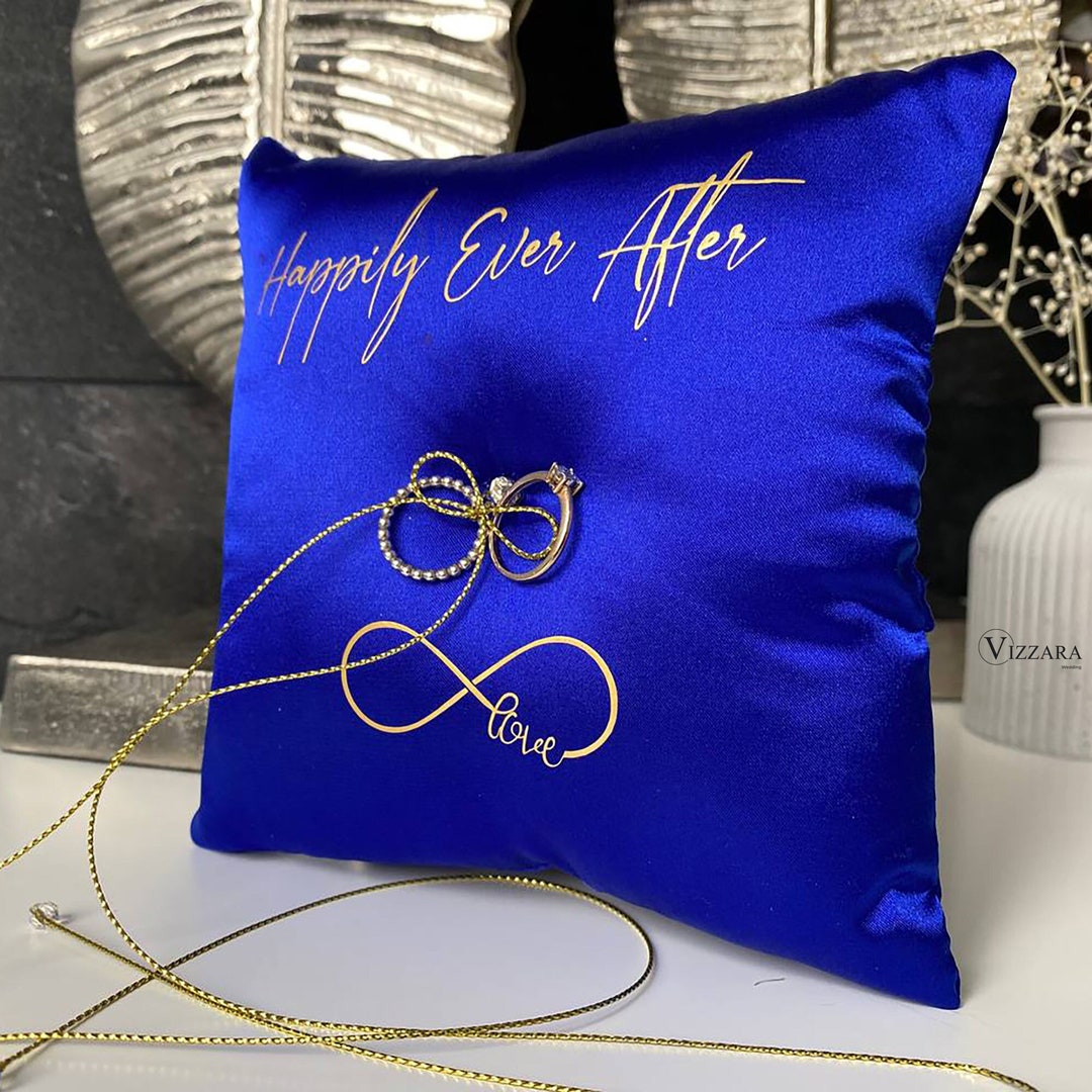 Ring Bearer Pillow Royal Blue Wedding, Personalized, Wedding Pillow ...