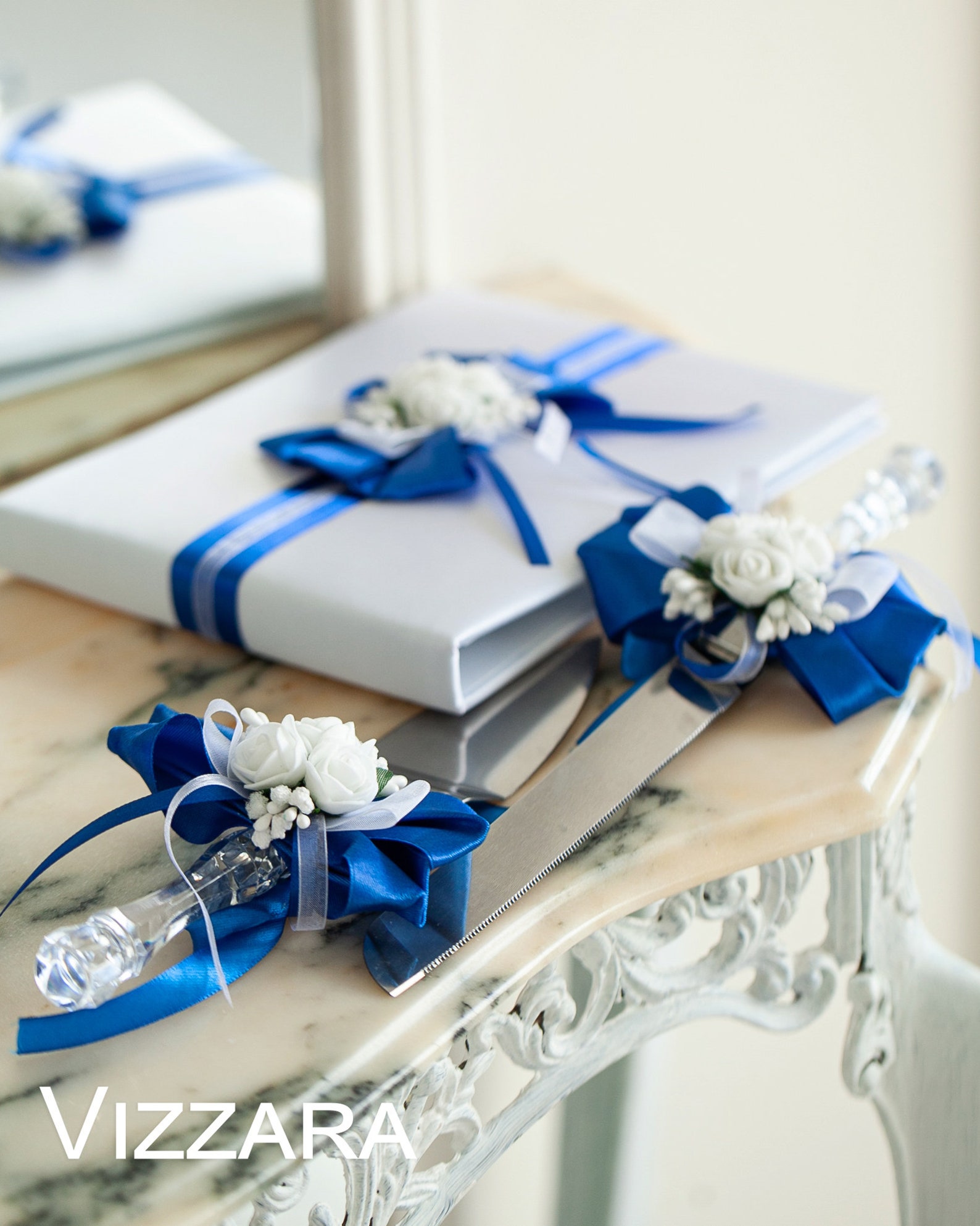 Wedding Card Box White and Royal Blue Weddings Personalized - Etsy