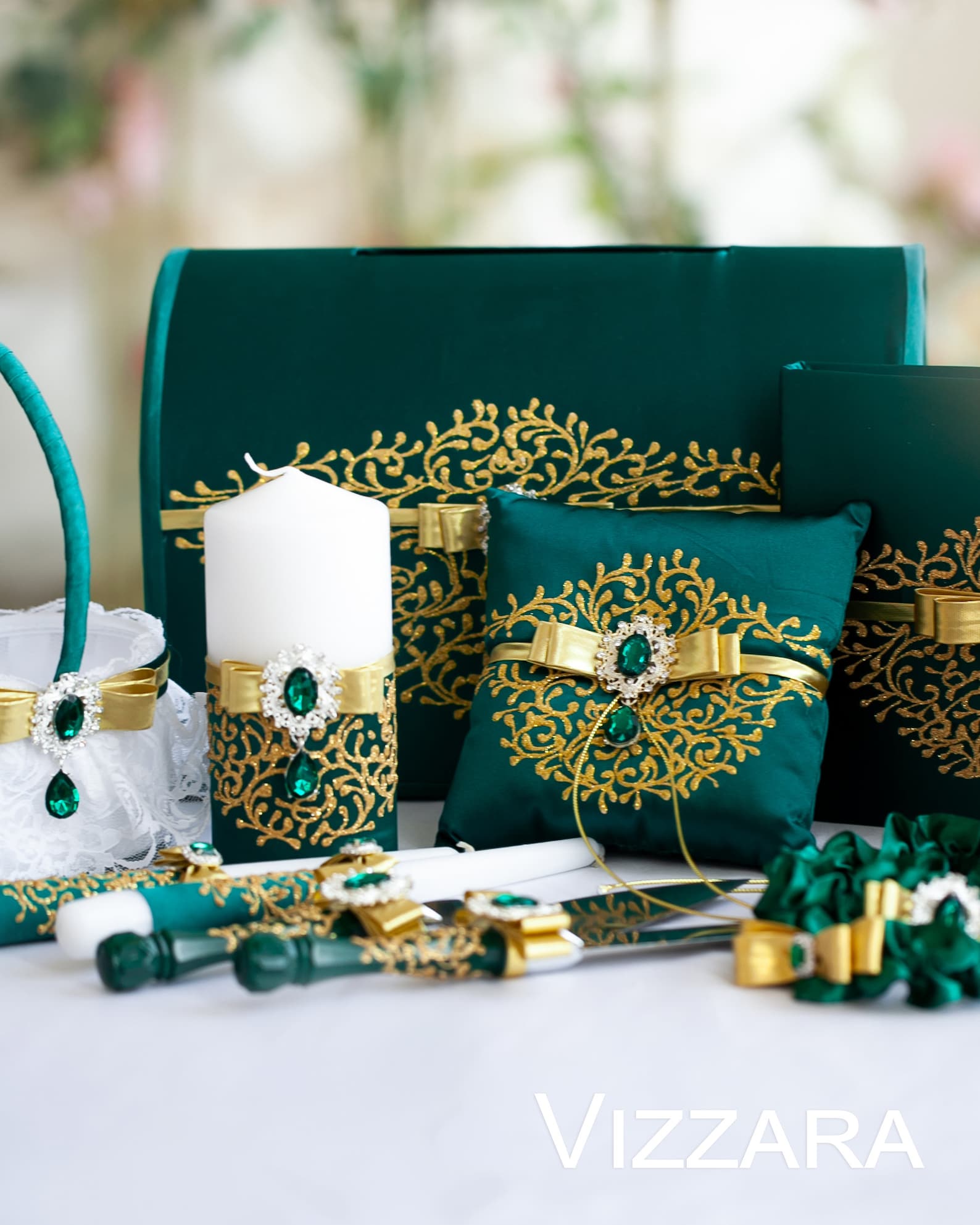 Card Box Wedding Emerald Green and Gold Weddings Box Wedding | Etsy