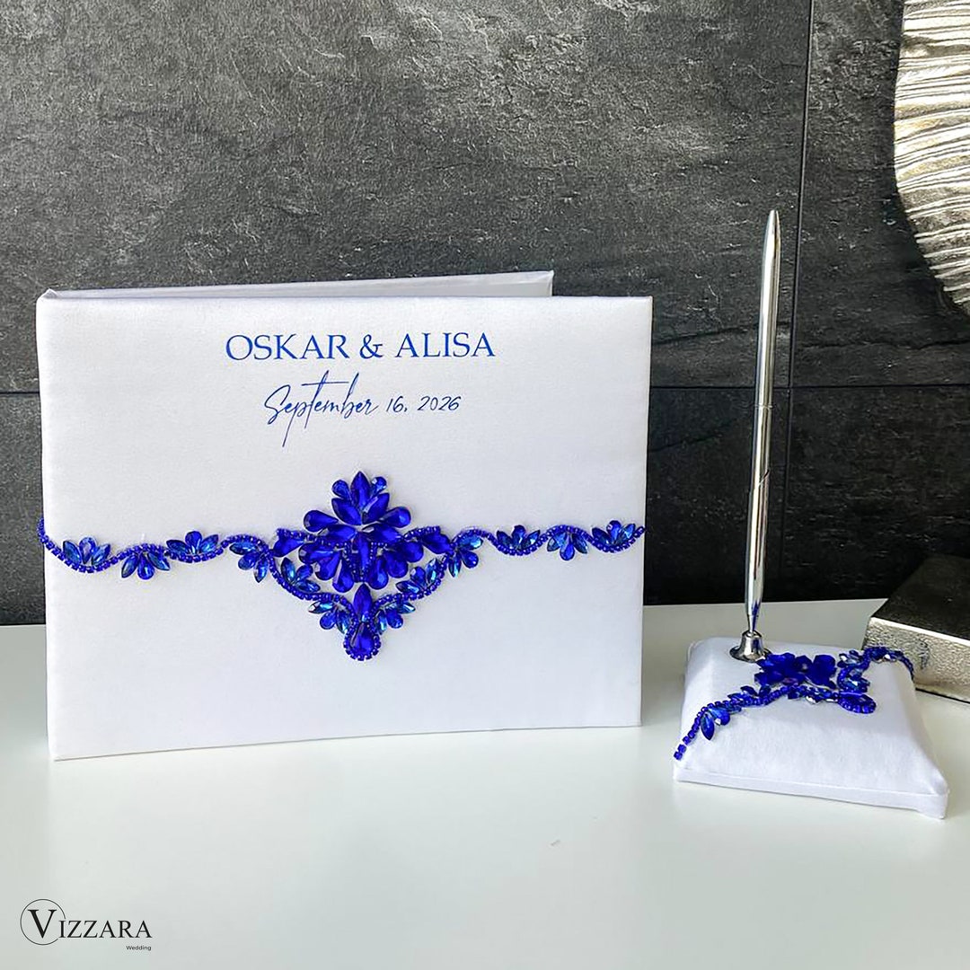 Guest Book Royal Blue Wedding, Personalized Book, Wedding Book Royal ...