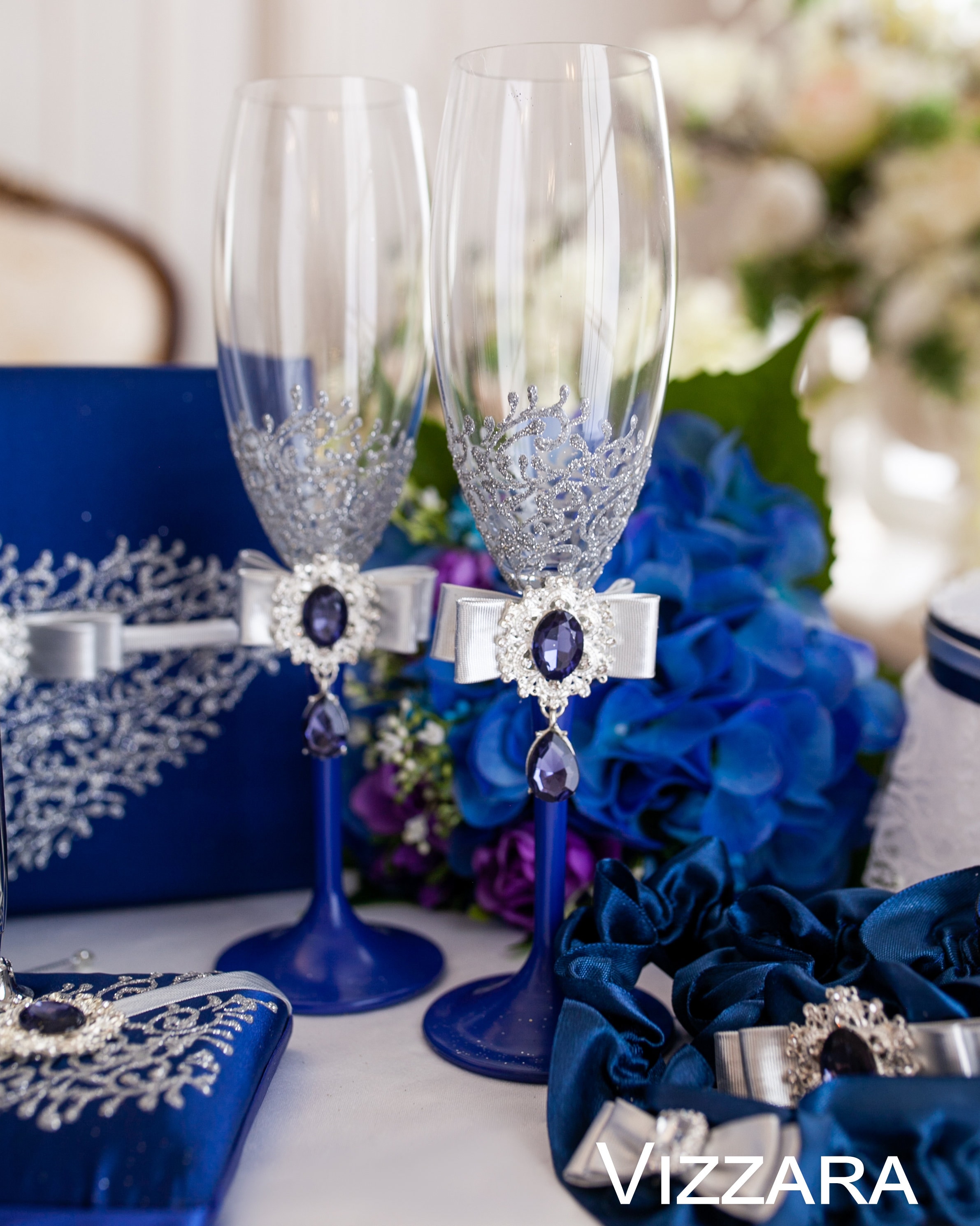 Unity Candle Set of 3 Navy Blue Wedding Personalized Candle Unity ...