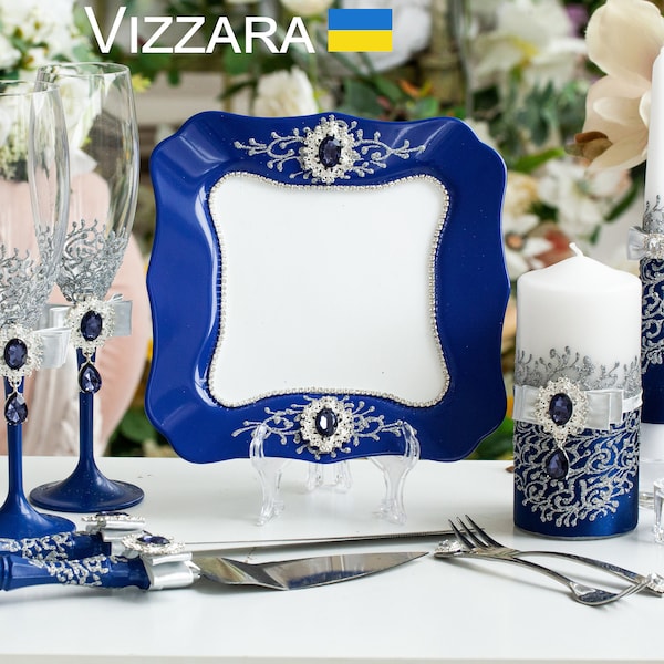 Navy Blue Wedding Plates - Etsy