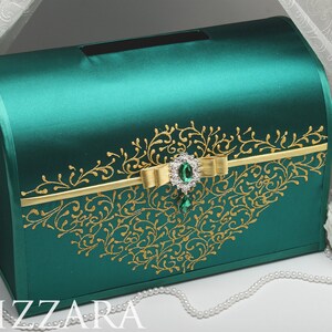 Card Box Wedding Emerald Green and Gold Weddings Box Wedding | Etsy