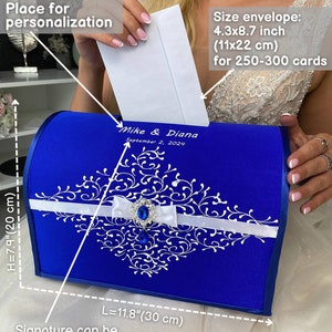 Card Box Royal Blue, Wedding Card Box Royal Blue and White Wedding ...