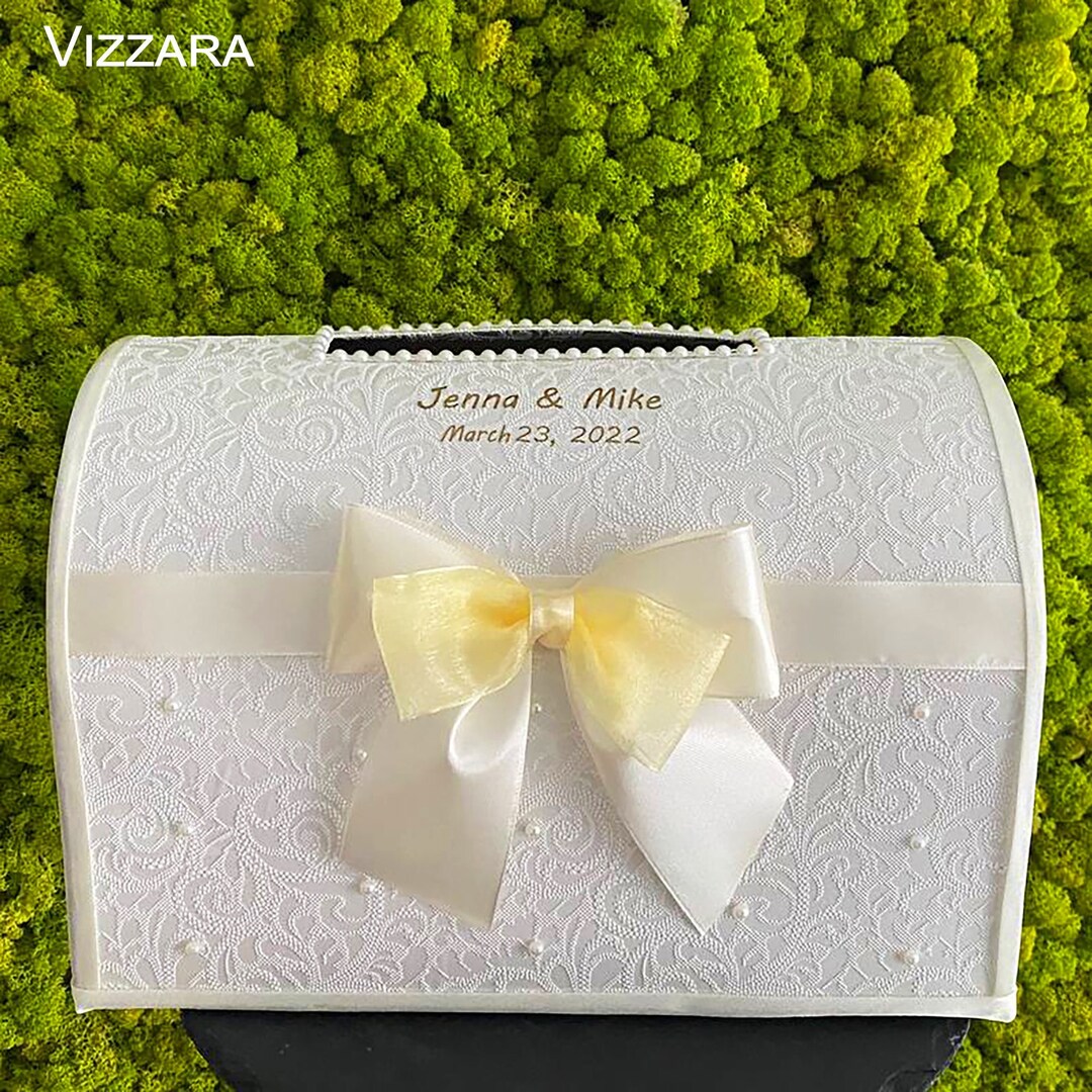 Wedding Box Ivory Wedding, Personalized, Wedding Card Box Ivory Wedding ...
