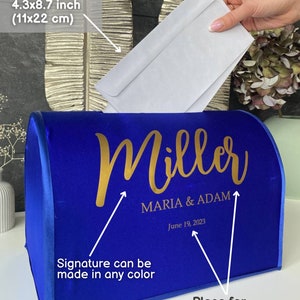 Card Box for Wedding Royal Blue, Personalized, Wedding Card Box Royal ...