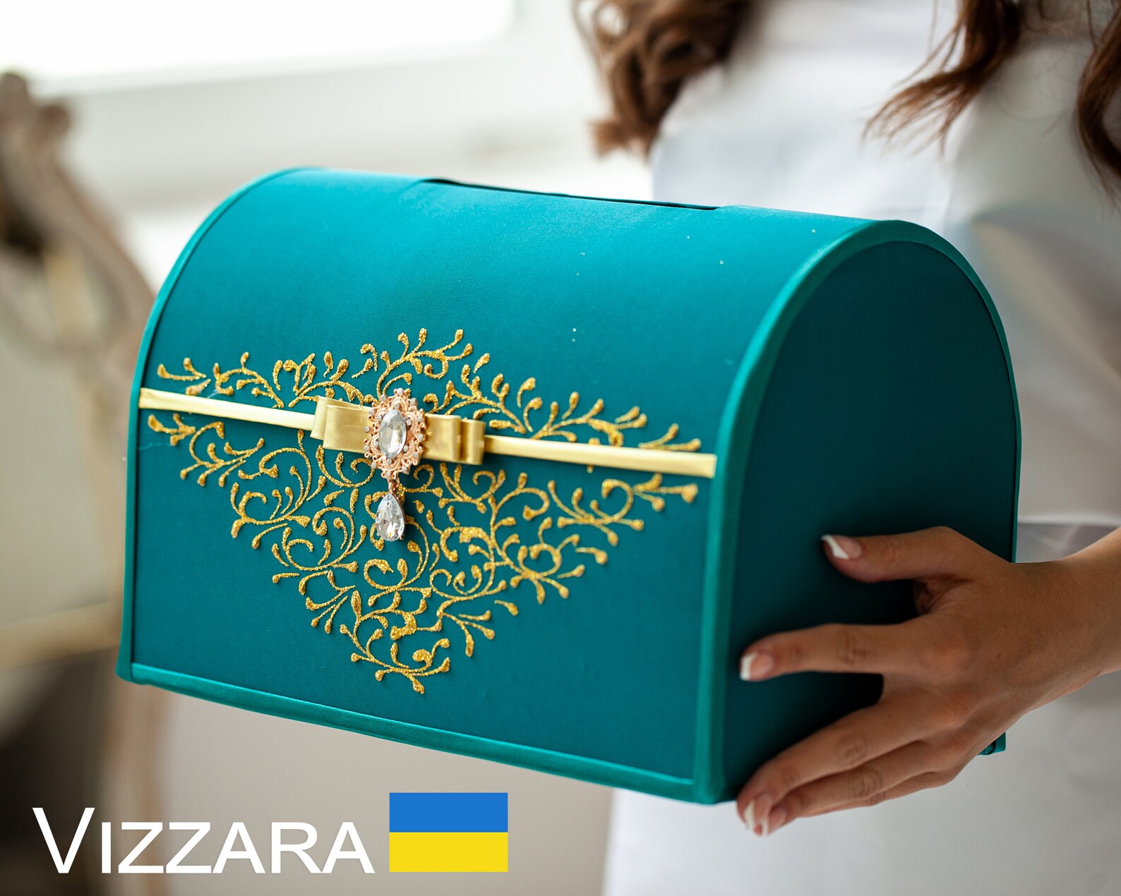 Wedding Card Boxes Teal Wedding Wedding Box Teal and Yellow - Etsy