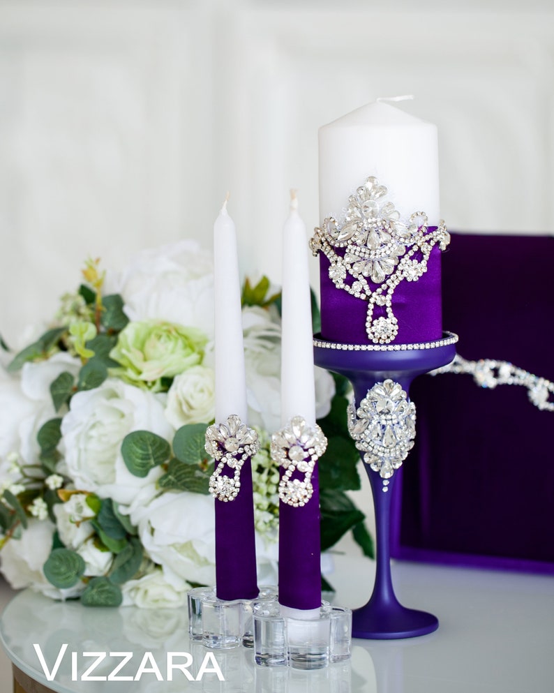 Wedding Garters Set of 2 Purple Wedding Personalized Garters - Etsy