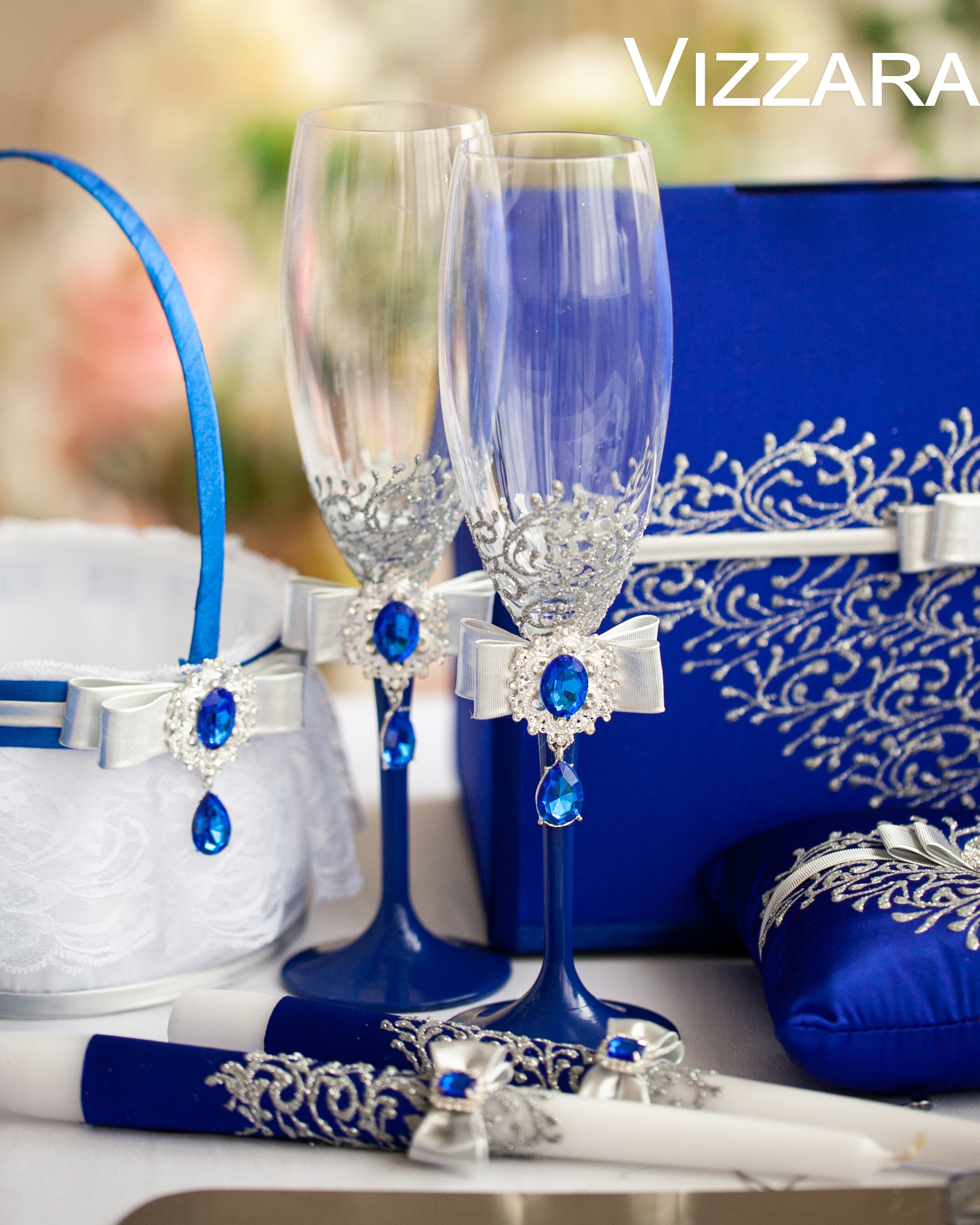 Cake servers Royal blue weddings Cake servers sets | Etsy