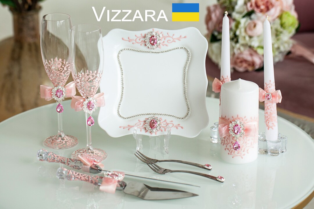 Plates for Weddings White and Pink Weddings Personalized Wedding Plates ...