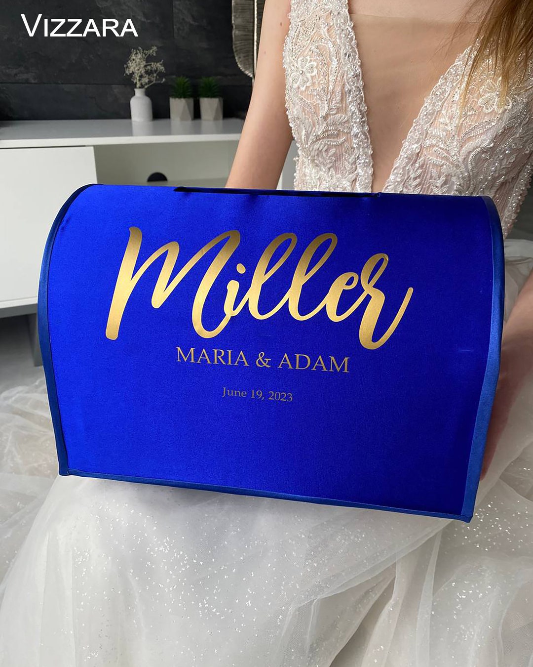 Card Box for Wedding Royal Blue, Personalized, Wedding Card Box Royal ...