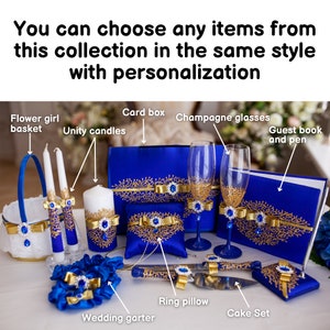 Wedding Guest Book Royal Blue and Gold Wedding, Personalized, Royal ...