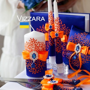 Wedding Plate Royal Blue and Orange Wedding, Personalized Plate, Cake ...