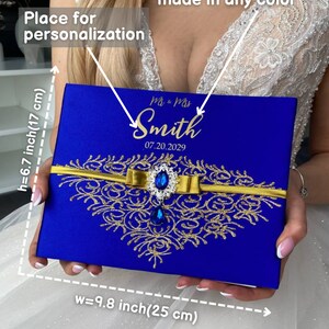 Wedding Guest Book Royal Blue and Gold Wedding, Personalized, Royal ...