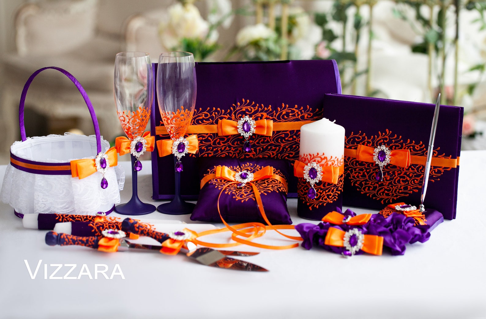 Wedding Box for Cards Purple and Orange Weddings Personalized Box ...