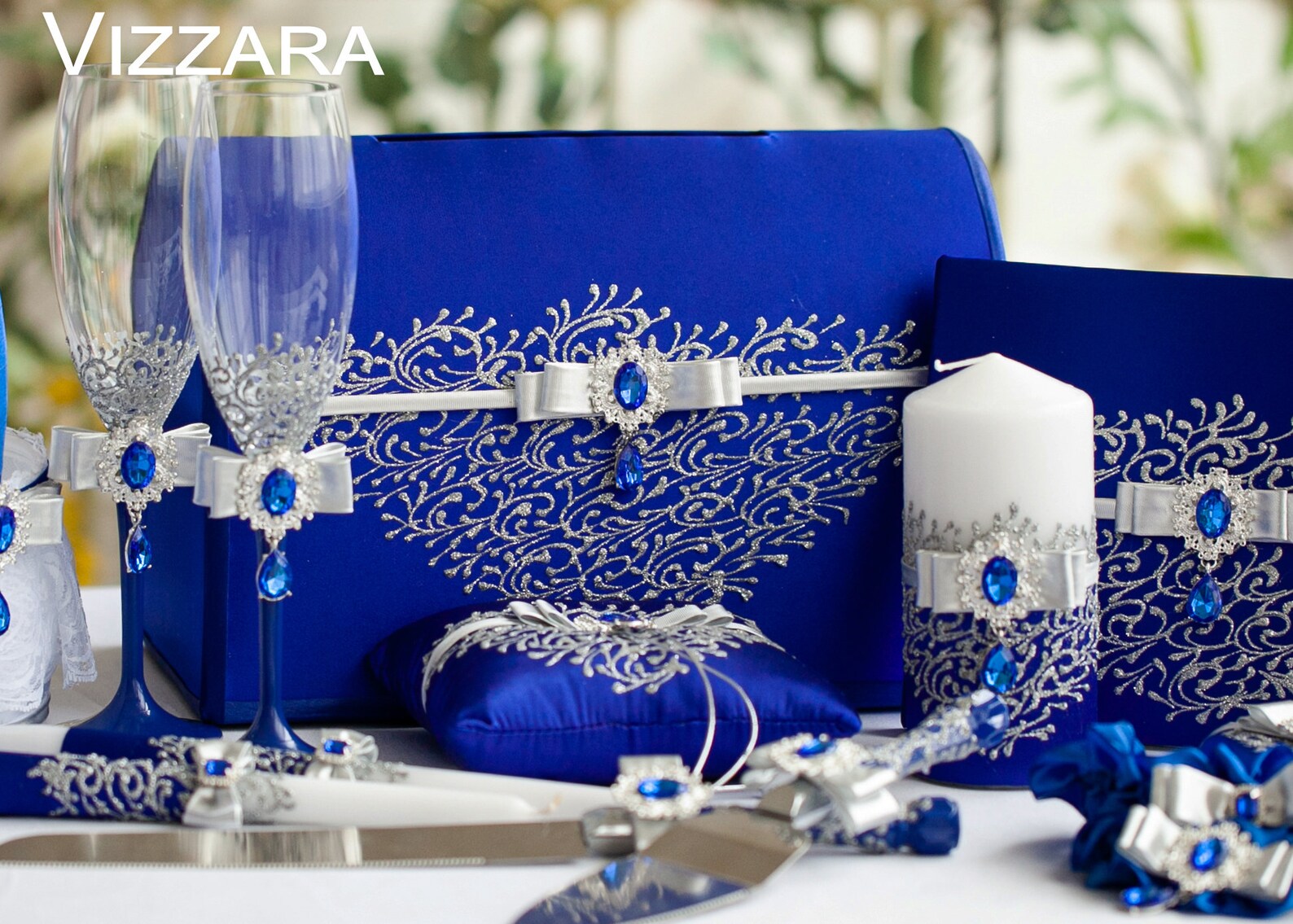 Cake Servers Royal Blue Weddings Cake Servers Sets - Etsy