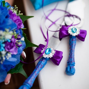 Unity Candles Set of 3 Turquoise and Purple Weddings | Etsy