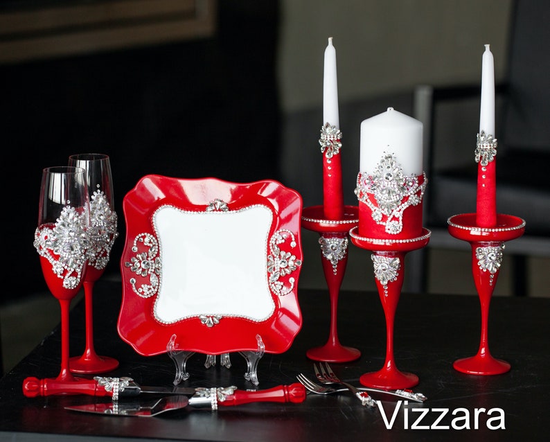 Red Weddings Set Guest Books Weddings Red Wedding Ring Bearer - Etsy