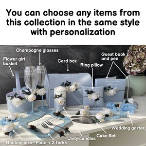 Cake Cutting Set Dusty Blue Wedding, Cake Server Dusty Blue Wedding ...