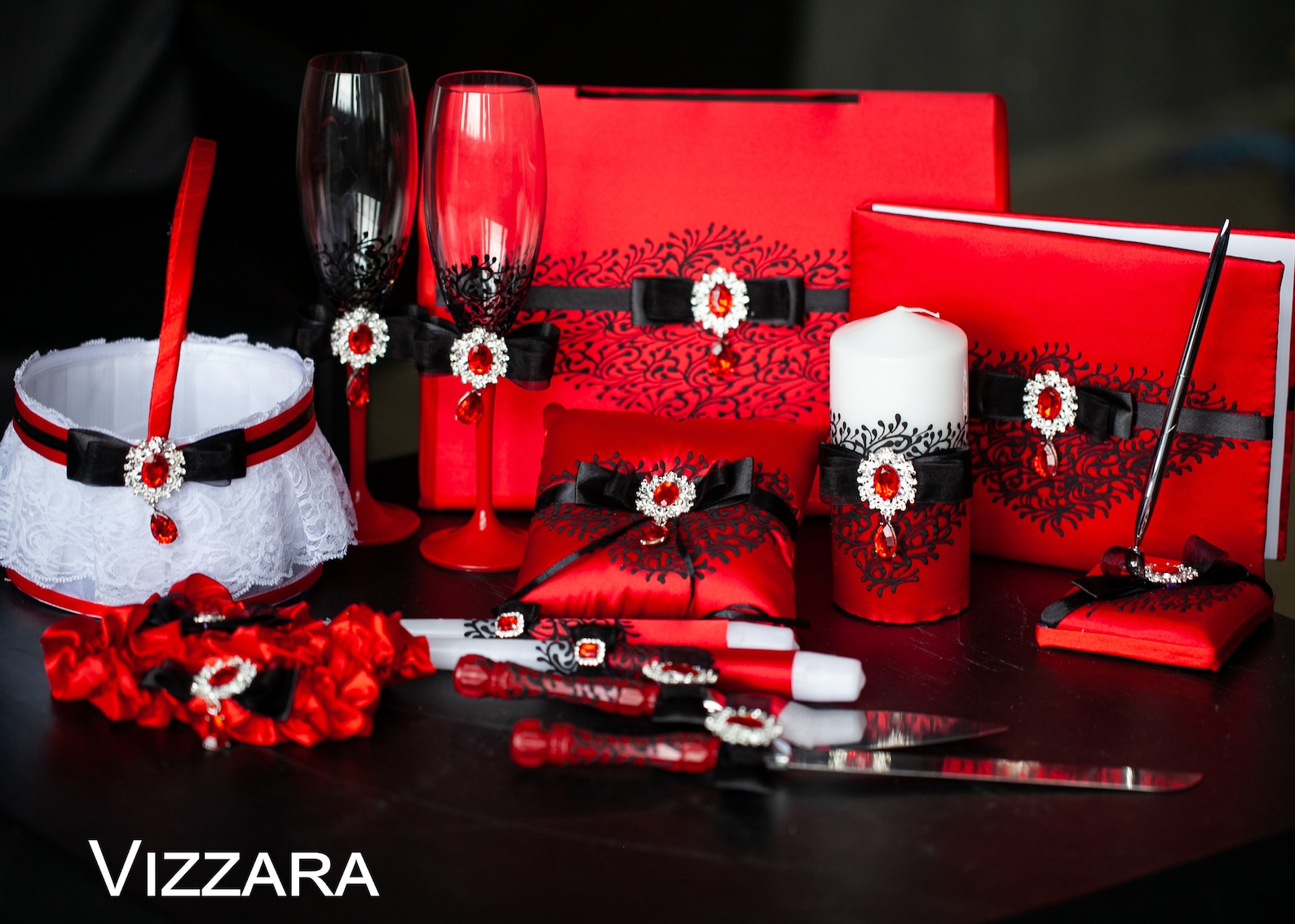 Wedding Guests Book Red and Black Weddings Personalized Guest Books ...