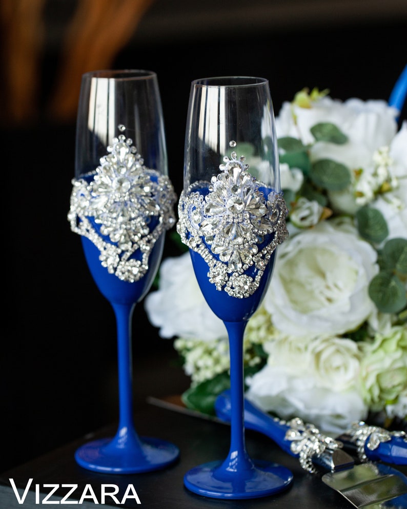 Cake Server Royal Blue Weddings Cake Servers Sets Personalized Royal ...