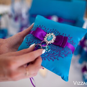 Unity Candles Set of 3 Turquoise and Purple Weddings | Etsy