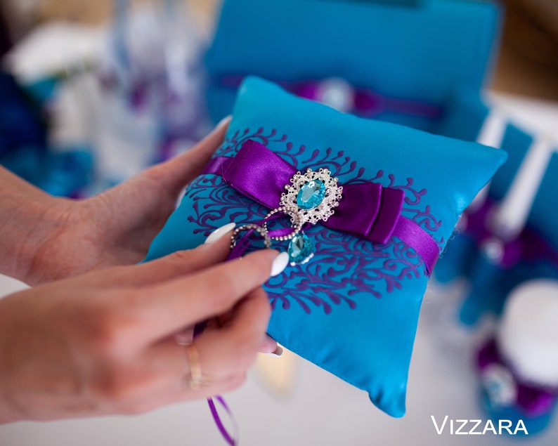 Unity Candles Set of 3 Turquoise and Purple Weddings | Etsy